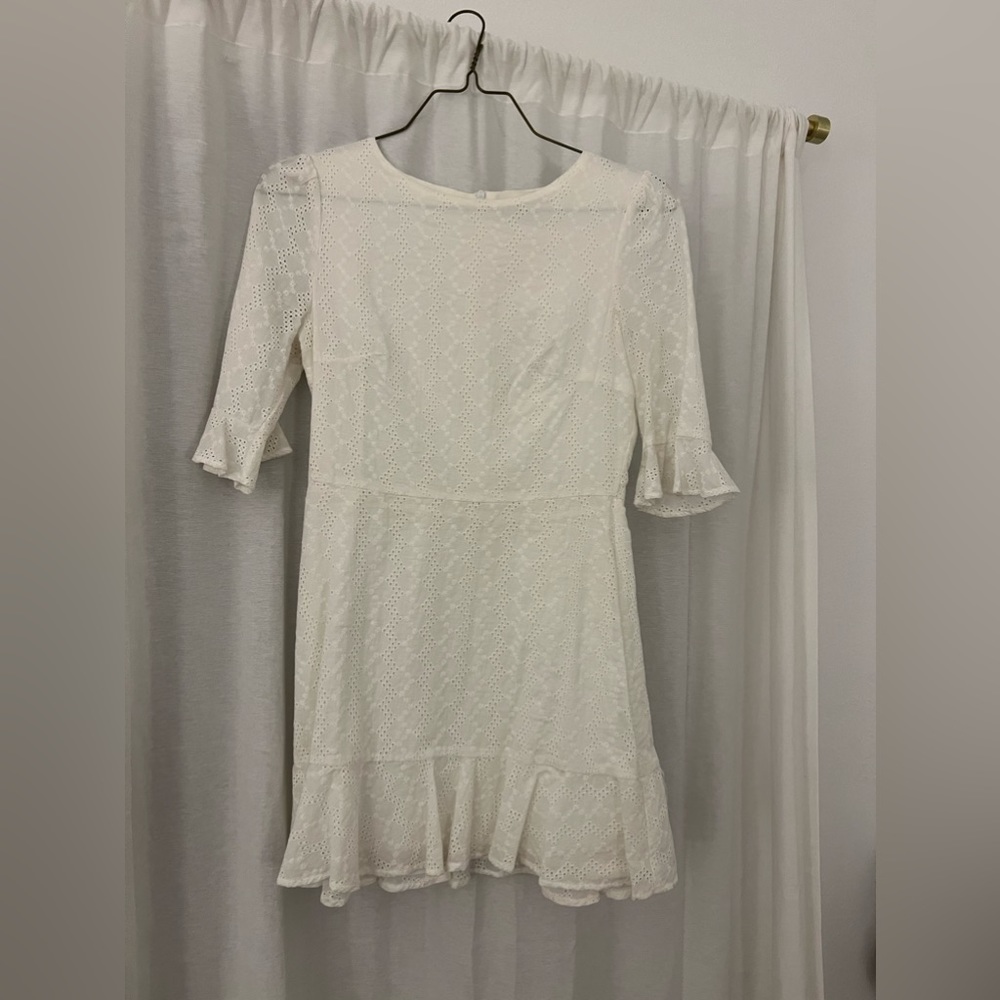 Urban Outfitters White Fitted Mini Dress - Gem